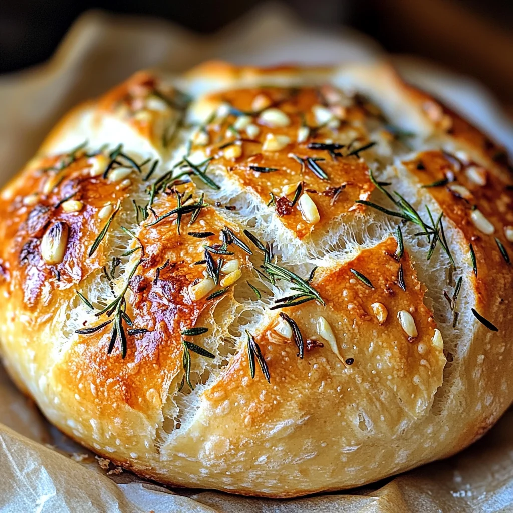 Easy Roasted Garlic Rosemary Artisan Bread – The Best Homemade Loaf